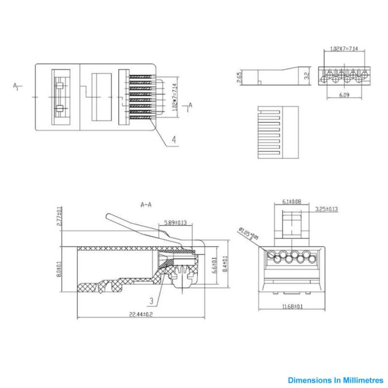 RJ45 Cat6 Modular Plug 8P8C 10 Pack - GSMzone